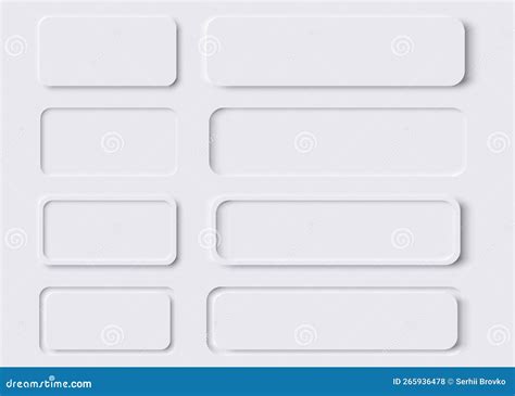 Neumorphic Rectangle Set Of Neumorphic Ui Design Elements Stock Vector Illustration Of Paper