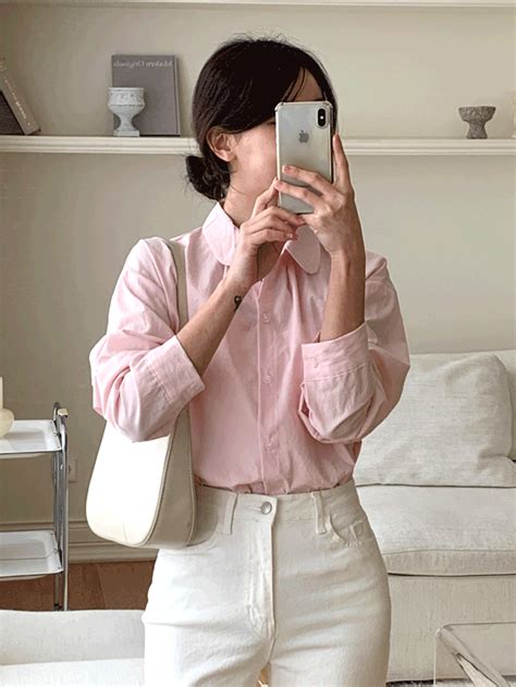 [러블리🤍바스락] 4color 둥근카라 셔링 코튼 심플 남방 셔츠 에이블리