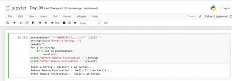 Day 39 Of 100daysofcodechallenge Remove Punctuations Kartik Kumar