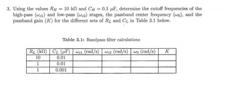 Solved Consider The Bandpass Filter Circuit Shown In Figure