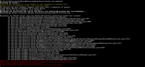 react native run android giving connection time out stack overflow
