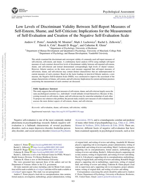 Low Levels Of Discriminant Validity Between Self Report Measures Of