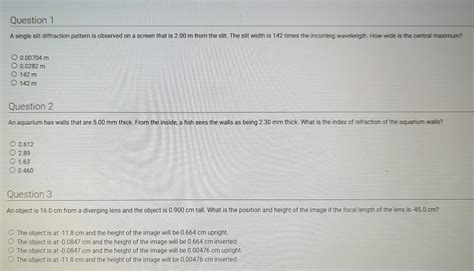 Solved A Single Slit Diffraction Pattern Is Observed On A