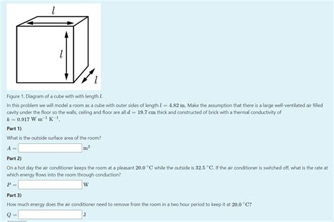Solved Figure Diagram Of A Cube With With Length In Chegg