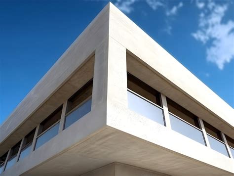 Premium Ai Image 3d Render Of Minimal Modern Architecture Building With Blue Sky