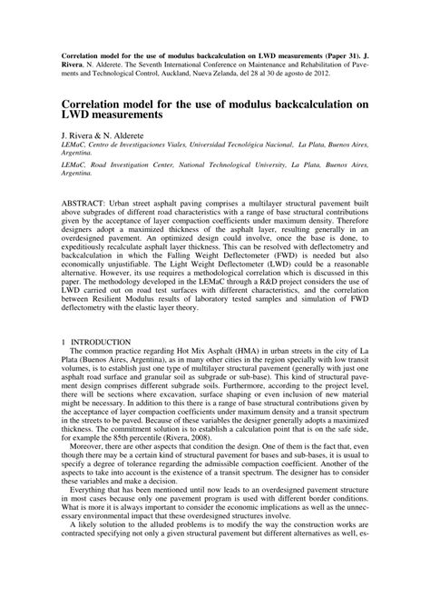 PDF Correlation Model For The Use Of Modulus Backcalculation On LWD Measurements
