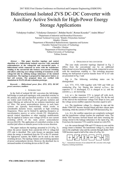 Pdf Bidirectional Isolated Zvs Dc Dc Converter With Auxiliary Active Switch For High Power