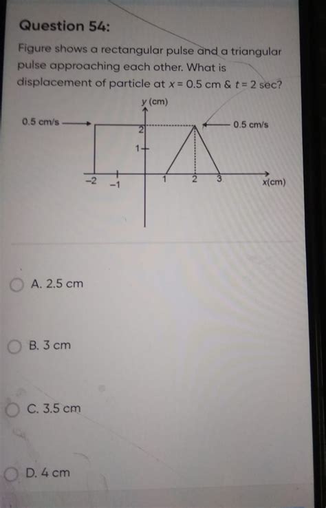 question 54 figure shows a rectangular pulse and a triangular pulse appr
