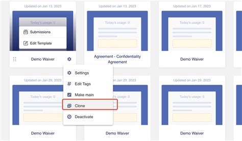 New Release Upgrade To Clone Template Function