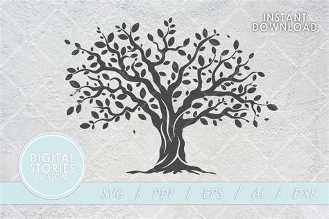 Olive Tree Vector SVG Cut File Pattern Panel Tree Of Life Etsy