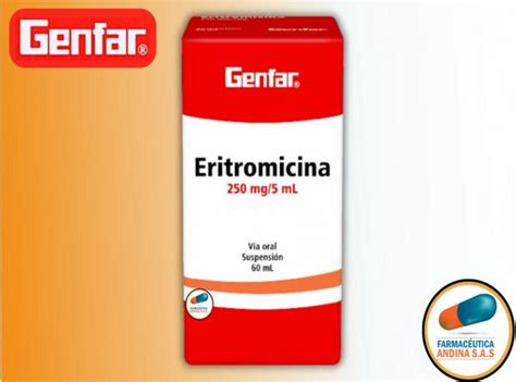 Eritromicina 250 Mg Suspension Frasco X 60 Ml Genfar