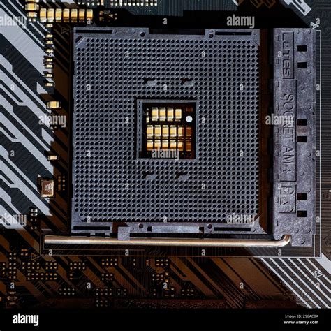 A Close Up View Of An Am4 Cpu Socket On A Motherboard This Detailed