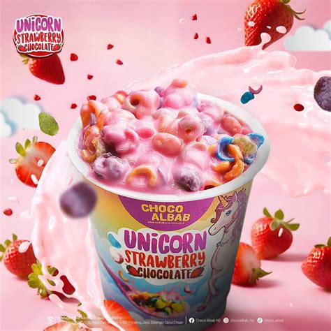 Choco Albab Unicorn Strawberry Chocolate Mini Tub Pink 85g Shopee