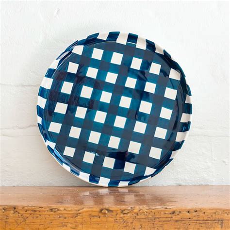 Noss And Co Gingham Dinner Plates Designer Furniture Designer