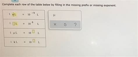 Solved Complete Each Row Of The Table Below By Filling In