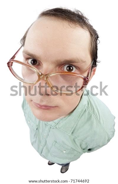 Distorted Image Nerd Staring Camera Fisheye Stock Photo 71744692 Shutterstock