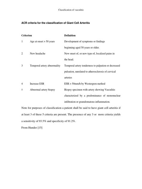 Acr Classification Pdf Health Sciences Diseases And Disorders