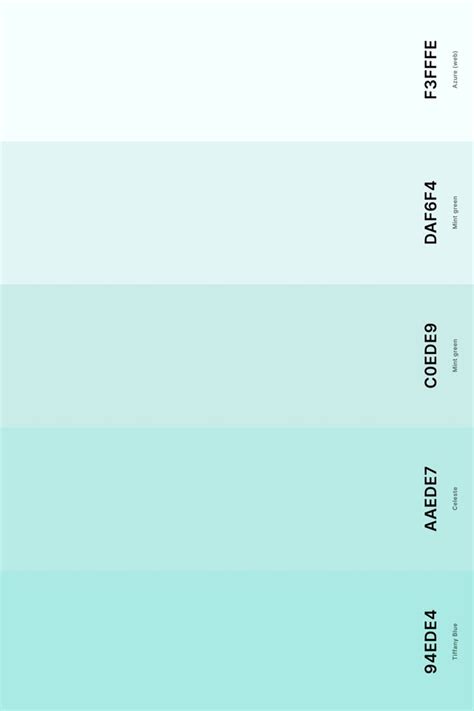 Best Turquoise Color Palettes With Names And Hex Codes In Turquoise Color Palette