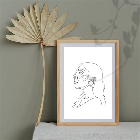 Line Art Wall Art Minimalist Portrait Digital Download Etsy