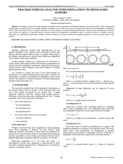 05tracked Vehicle Analysis With Simulation Technologies Support Pdf Force Simulation