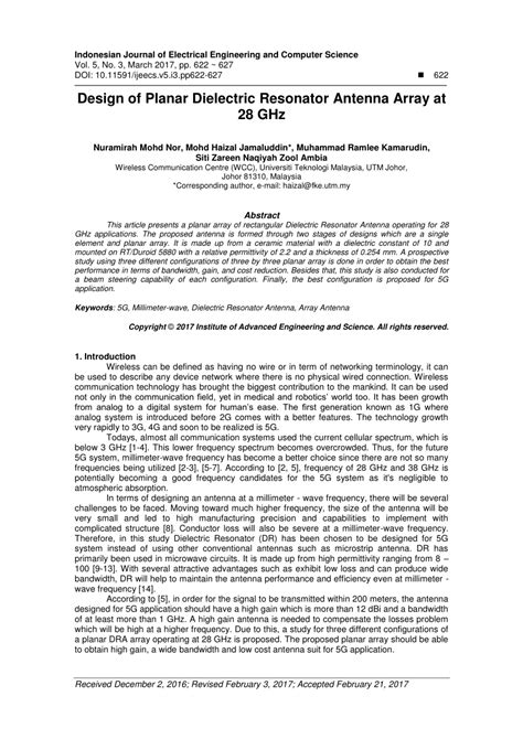 Pdf Design Of Planar Dielectric Resonator Antenna Array At 28 Ghz