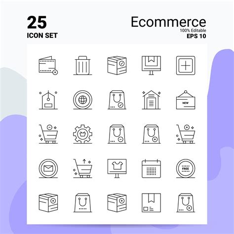 25 Ecommerce Icon Set 100 Editable Eps 10 Files Business Logo Concept Ideas Line Icon Design