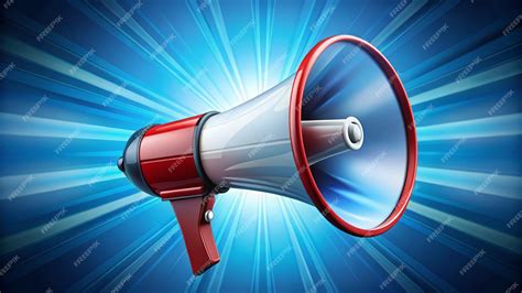 A Red And Blue Megaphone With A Blue Background With A Blue Background