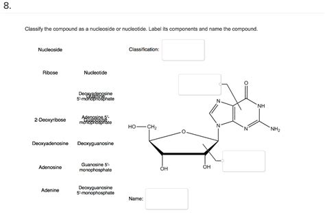 Solved Classify The Compound As A Nucleoside Or Nucleotide