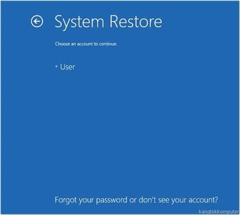 System Restore Windows 8 RE Kangtokkomputer