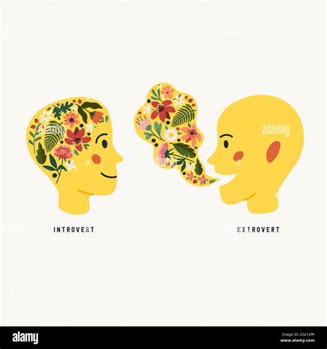 Extrovert Introvert Illustration Stock Vector Images Alamy