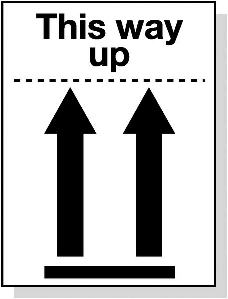 This Way Up Symbol And Text Packaging Label Seton