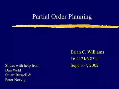 Ppt Partial Order Planning Powerpoint Presentation Free Download Id 4042391