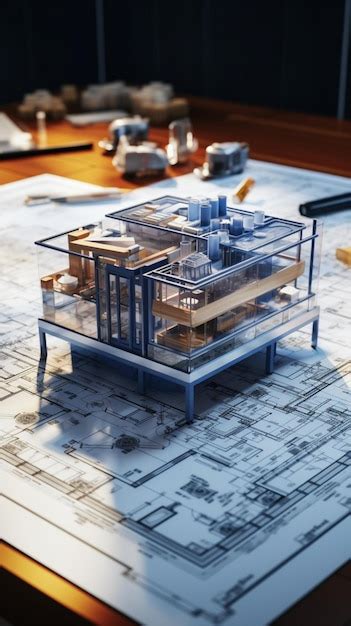 Premium Ai Image Focused On Blueprint Translating Concepts Into