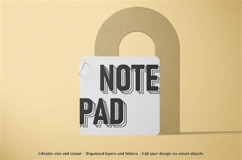 Premium PSD Front View Notebook Note Pad Mockup Editable Background Color And Scene