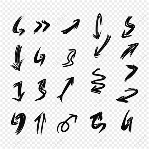 검은 색 화살표 일러스트 손으로 그린 컬렉션항해방향 Png 일러스트 무료 다운로드 Lovepik