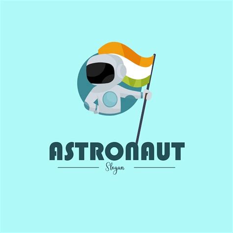 우주 비행사 벡터 마스코트 로고 템플릿 프리미엄 벡터