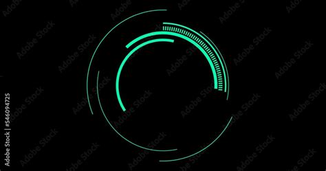 Green Rotating Circles Design Digital Analysing And Loading Data Hud Display Loading Analyzing
