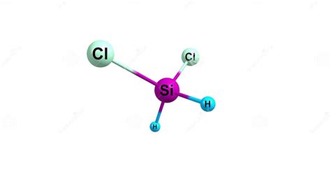 Dichlorosilane Molecular Structure Isolated On White Stock Illustration