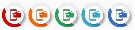 Online Mobile Payment Vector Icon Set Flat Icons For Logo Design Webdesign And Mobile