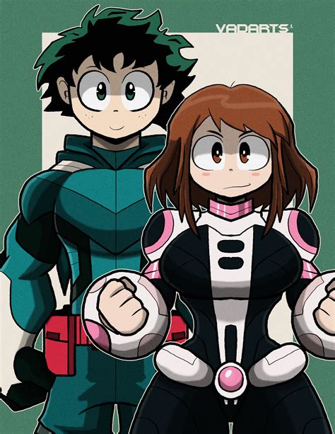 Ochaco And Deku By Vadarts On Deviantart