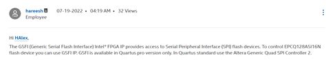 serial flash controller ii intel fpga ip and nios ii connection intel communities