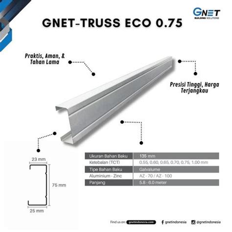Jual Canal Truss C75 Rangka Baja Ringan Panjang 6 Meter Eco Truss 0