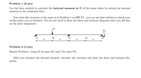 solved problem 1 6 pts use the force method to calculate