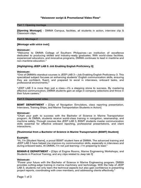 Video Flow Script Pdf