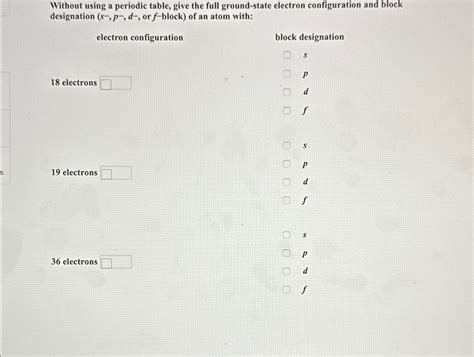 Solved Without Using A Periodic Table Give The Full