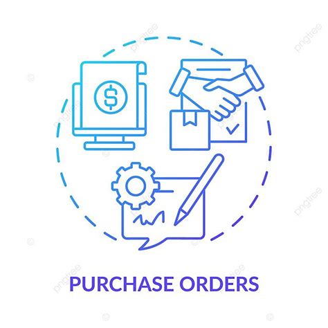 Purchase Orders Blue Gradient Concept Icon Technology Thin General Vector Technology Thin