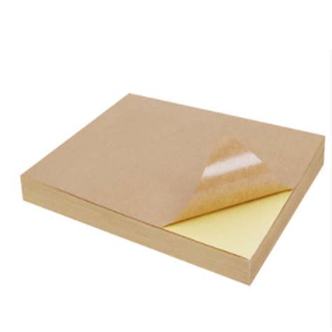 크래프트 브라운 스티커 종이 라벨 시트 10 장 레이저잉크젯 인쇄 리브 공예 종이 라벨 종이