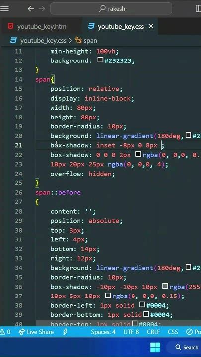 How To Create Keyboard Keys Using Css Key Codebyvidya0007 Youtube