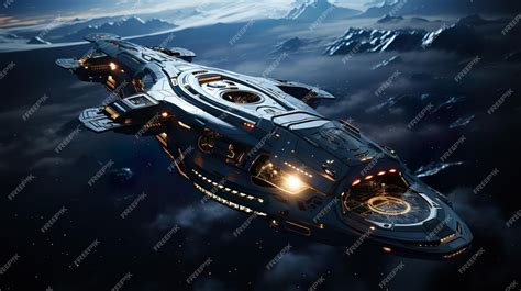 Premium Ai Image Artificial Intelligence Technology Spaceship Spaceship Leaving Earth