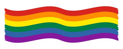 Waving Ribbon Pride Flag Rainbow Lgbt Symbol Icon Vector Image